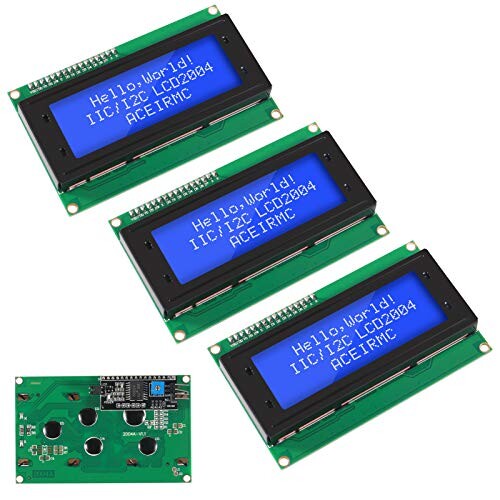 3pcs IIC I2C TWI Serial LCD 2004 20x4 Display Screen Blue + IIC I2C Module Interface Adapter for ...