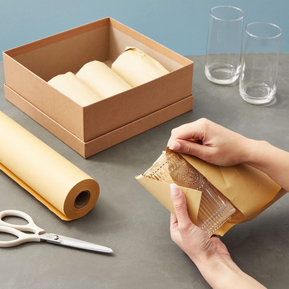 Brown Kraft Paper Roll 250mm x 30.5m Brown Paper Packing Roll Ideal for Arts Crafts Gifts Postal Shipping Wrapping Floor Covering Table on OnBuy