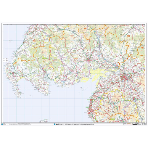 Postcode Sector Map - (S15) - South West Scottish Borders - Wall Map ...