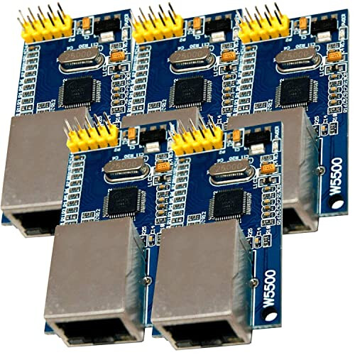 5 x W5500 Ethernet Shield Breakout Board Serial Interface 3.3V 5V Chip TCP/IP 51/STM32 ...