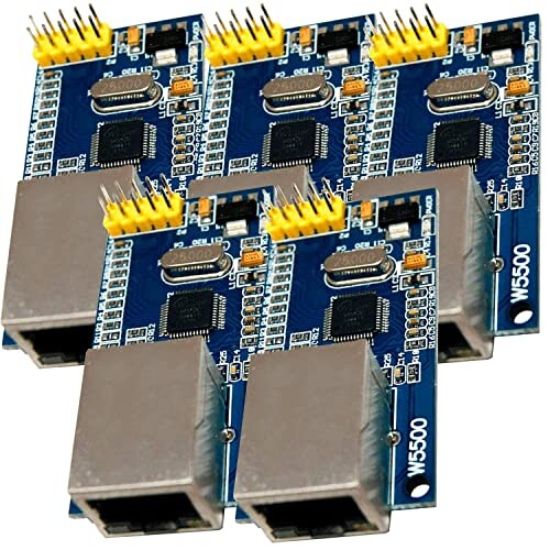 5 x W5500 Ethernet Shield Breakout Board Serial Interface 3.3V 5V Chip TCP/IP 51/STM32 ...