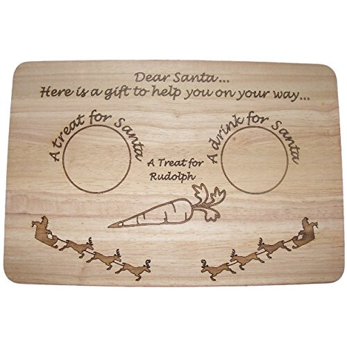 CHRISTMAS EVE SANTA and RUDOLPH REINDEER TREAT XMAS PLATE BOARD PLACE ...