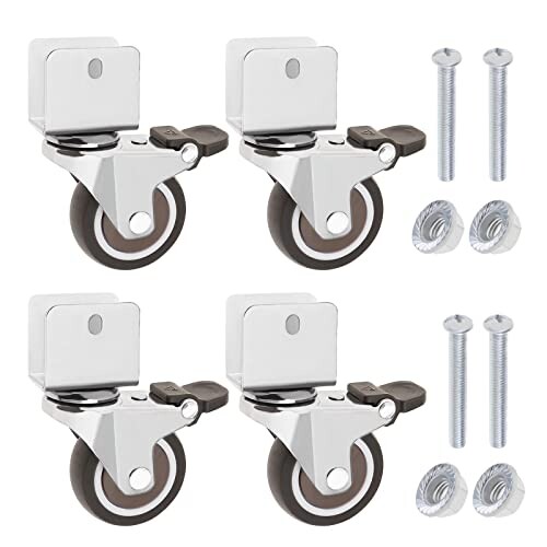4PCS Swivel Castors with U-Shaped Bracket Caster with Brake for ...