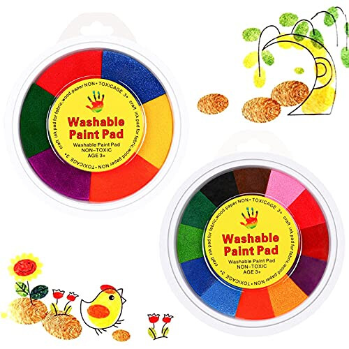 2 Pack Funny Finger Painting Kit, 7/13 Colors Kids Washable Finger ...