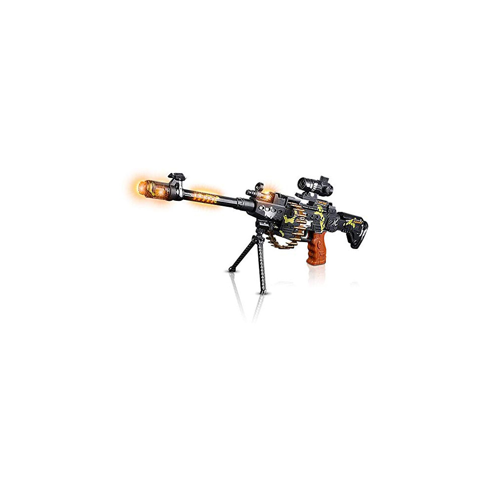 Toy Machine Gun with Scope, Stand and Carrying Strap Flashing Lights ...