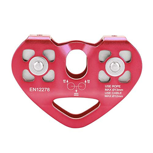 Climbing Pulley, 32KN Dual Pulley Roller Wire Cable Trolley Pulley for ...