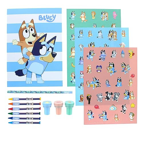 Bluey Stick & Stamp Set | Bluey Colouring Set | Bluey Stationary Sets ...