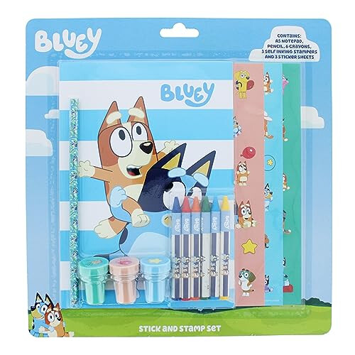 Bluey Stick & Stamp Set | Bluey Colouring Set | Bluey Stationary Sets ...