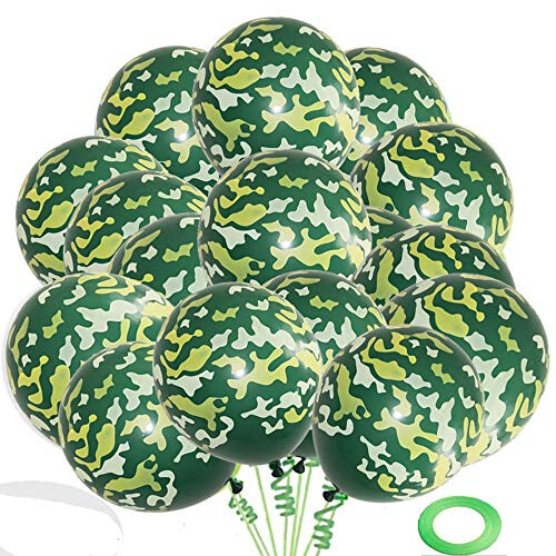 70 Pieces Latex Camo Balloons Camouflage Balloons Military Balloons for ...