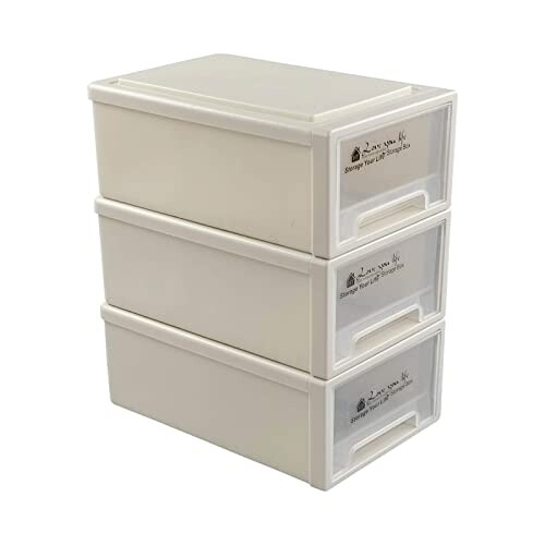 6 Quart Stacking Storage Drawer Unit Plastic Storage Tower, 3 Pack on OnBuy