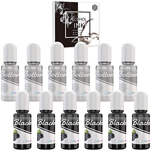 White & Black Alcohol Ink Set - 120ml White and Black Alcohol-based ...