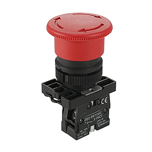 ZB2-BE102C Emergency Stop Latching Red Push Button Switch NC 240V 3A on ...