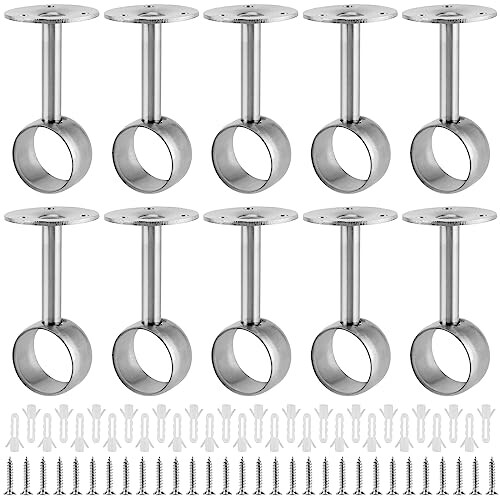 10 PCS Ceiling Mount Curtain Bracket, Curtain Rod Holder Ceiling-Mount ...