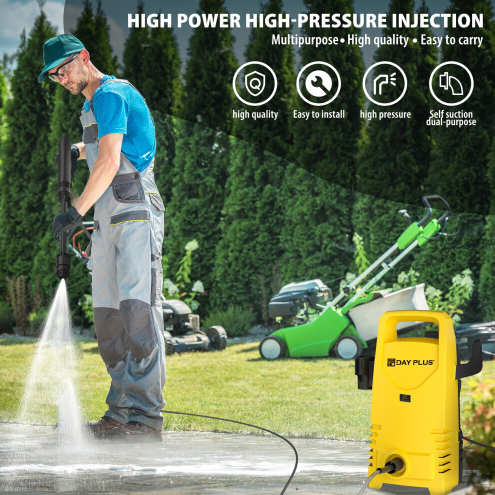 Garden High Pressure Washer 3 IN 1 Power Jet Nozzle High PowerCleaner 55 Bar 797 PSI Portable Electric Jet Washer for Patio Car Driveway Garden