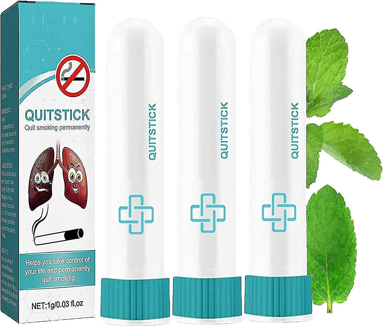 3x Breathe Free Quit Stick, Aromatherapy Quit Smoking Inhaler Stickeasy ...