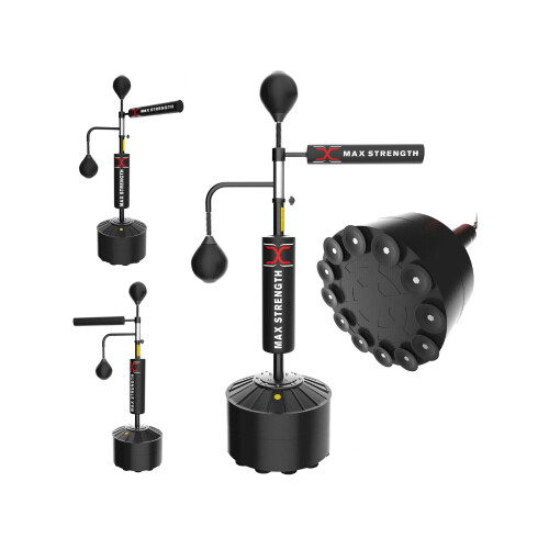 (3D Speedball) Freestanding Boxing Punching Bag Adjustable Spinning Bar ...