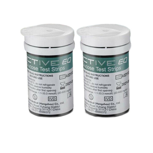 Exactive EQ Blood Glucose Test Strips Codefree and Lancets Daily Use on ...