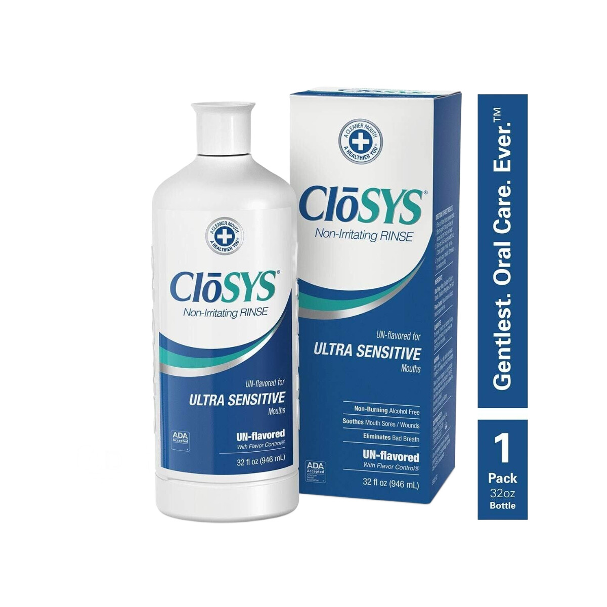 CloSYS Ultra Sensitive Mouthwash, 32 Ounce, Unflavored (Optional Flavor ...