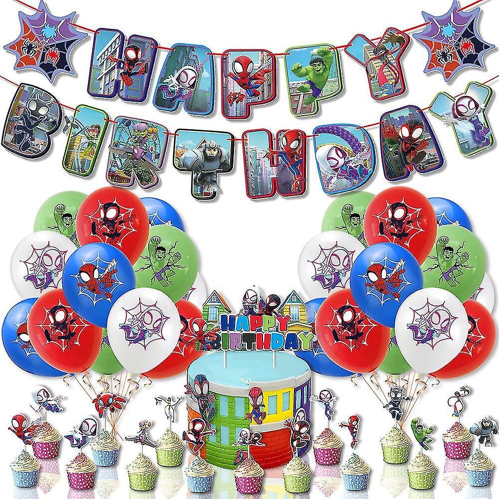 Spidey And His Amazing Friends Birthday Decorations, Spidey Friends ...