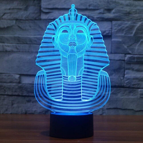 Egyptian Pharaoh 3d Night Lights - Optical Illusion Lamp Have A 7 Color ...