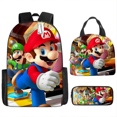 Mario Mario School Bag Anime Cartoon Backpack Student School Bag Super ...