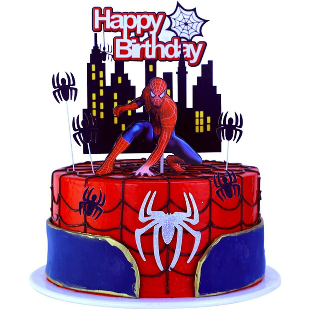 Happy Birthday Cake Topper Spider Man Cake Topper Cartoon Theme Party ...