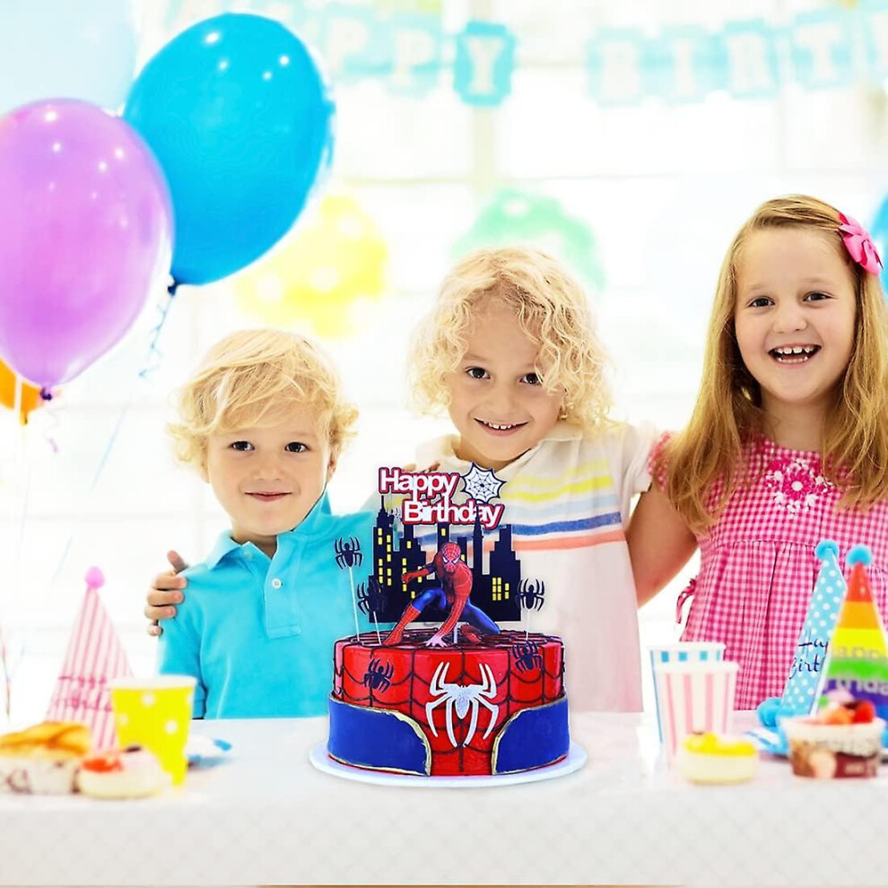 Happy Birthday Cake Topper Spider Man Cake Topper Cartoon Theme Party ...