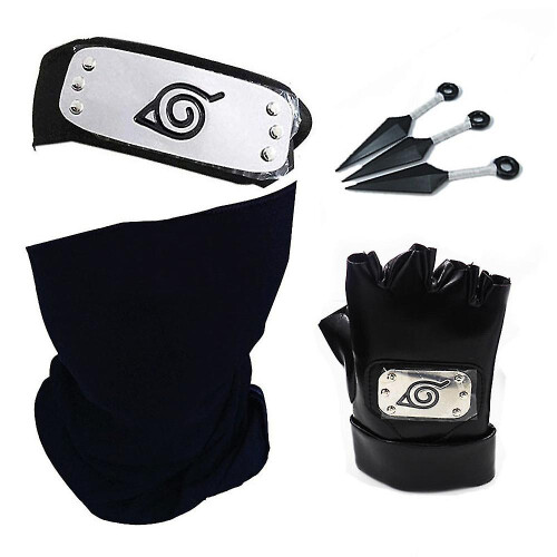 Naruto Anime Cosplay Party Accessories Set Konoha Village Headband ...