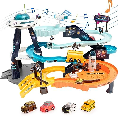 Car Ramp Track Toy Electric Climbing Railcar Vehicles Construction Play ...