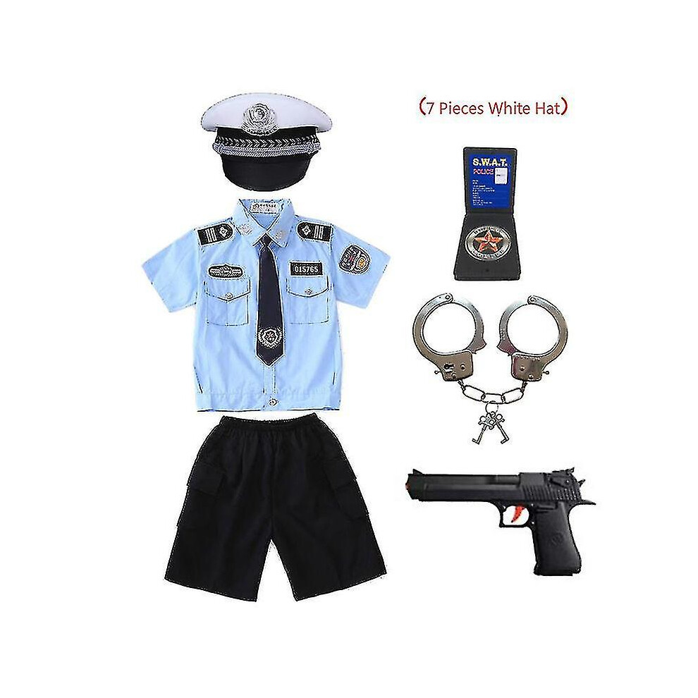 (Boy 5 Pieces3, Kids 140) New Kids Child Cop Police Officer Uniform ...