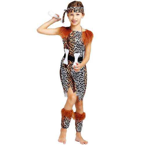 (WSJ1135 girls, M(height 110-120cm)) Umorden Kids Child Caveman Costume ...