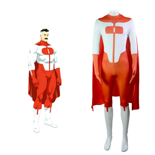 (Omni Man, L) Cosplay Invincible Costume Bodysuits Hero Cape Cartoon ...