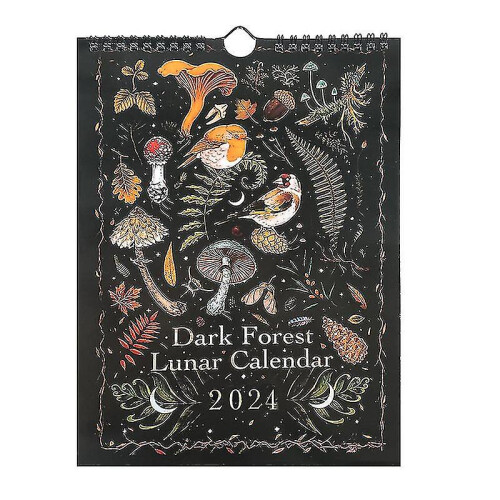 (With Hook, 1pcs) Dark Forest Lunar Calendar 2024, Wall Calendar ...