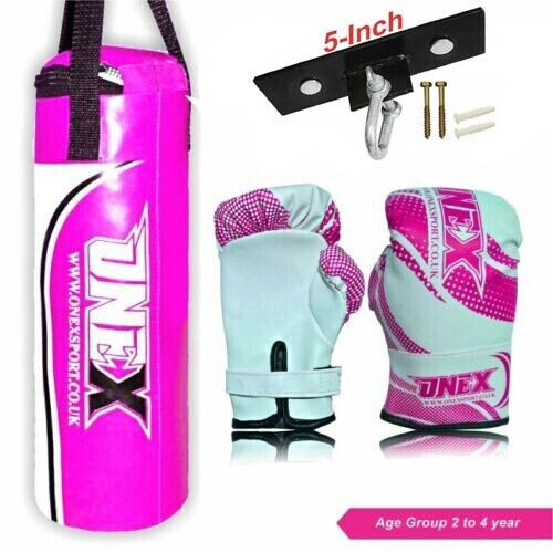 Kids Punch Bag Kick Boxing 2oz Gloves 40cm Punching Training set on OnBuy