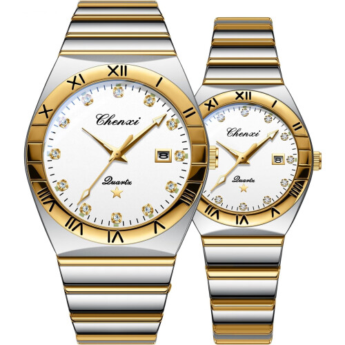 His and Her Couple Watches Luxury Dress Diamond Romantic Couple Set ...