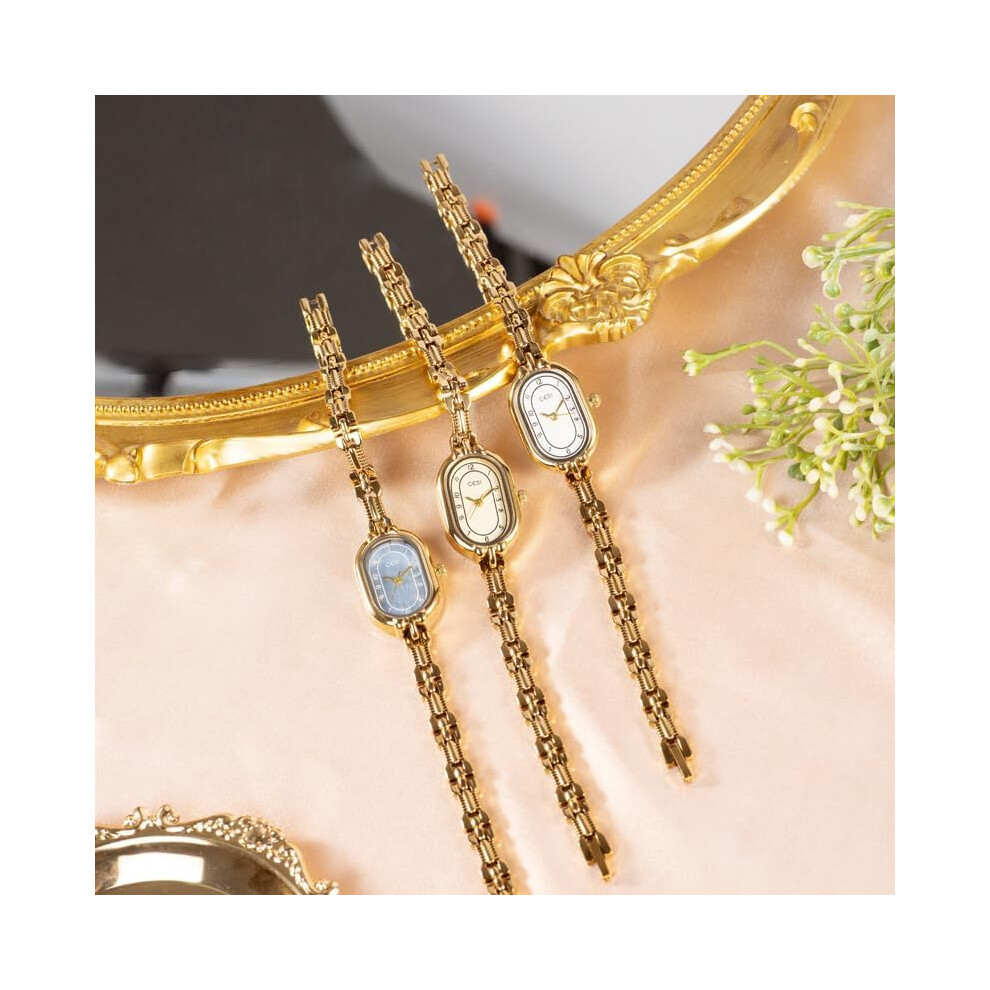 Women's Dress Watch Oval dial Bracelet Analog Quartz Waterproof Wrist ...