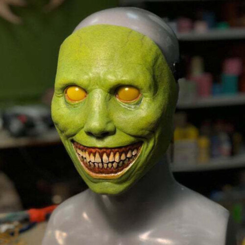 (Green) Halloween Horror Demon Monster Smiley Adult Face Mask Cosplay ...
