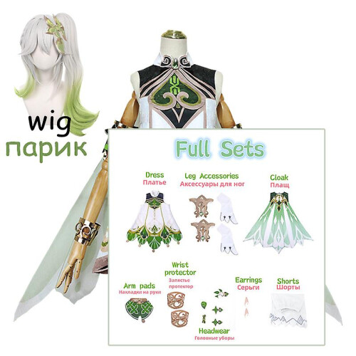 (costume and wig, XXL) Nahida Cosplay Costume Anime Game Genshin Impact ...
