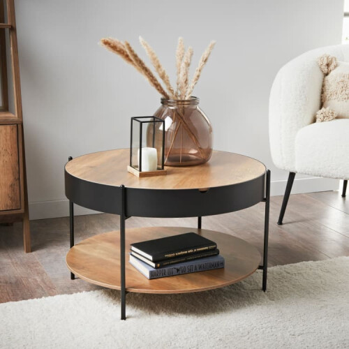 Rustic Oak Finish Tromso Side Table With Under Shelf Storage on OnBuy