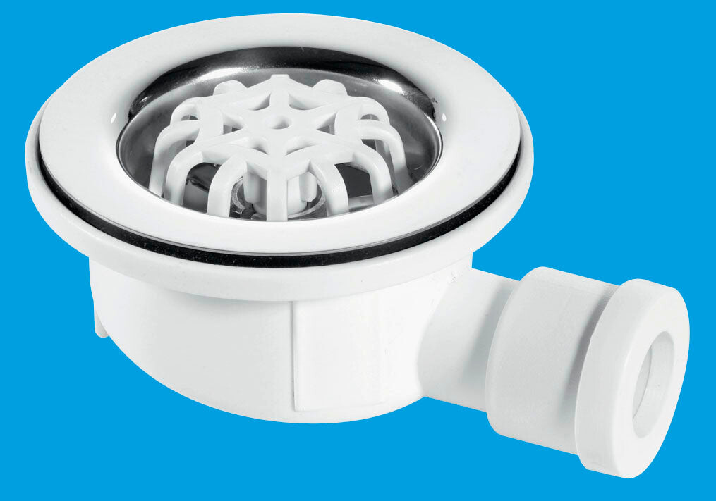 McAlpine UPSW-1 Pumped Shower Waste Outlet: 70mm Polished Stainless ...