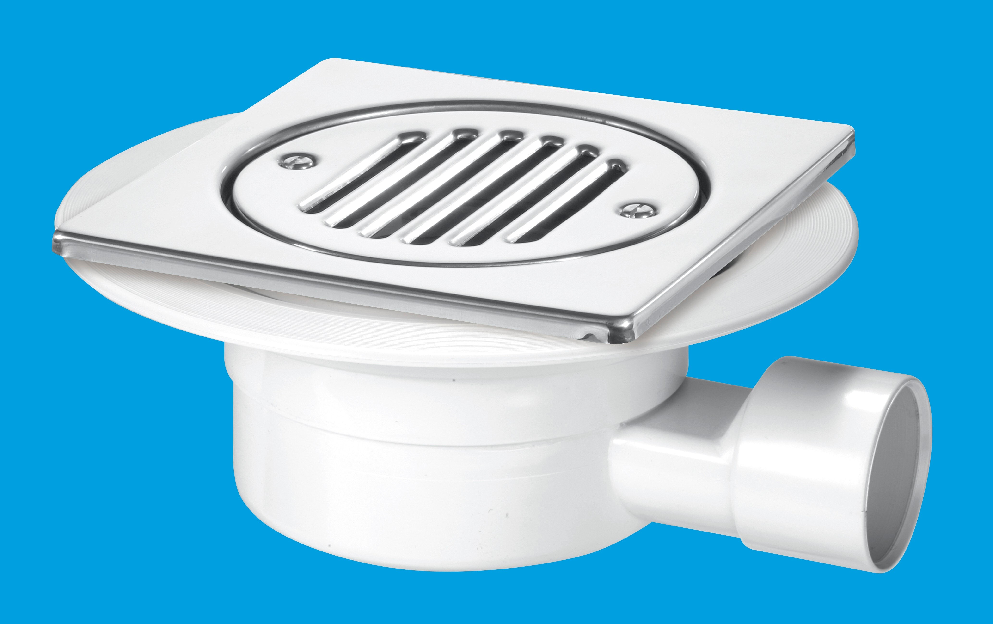 McAlpine VSG1T6SS Valve Shower Gully, Tile with removable Grid, 1½ ...