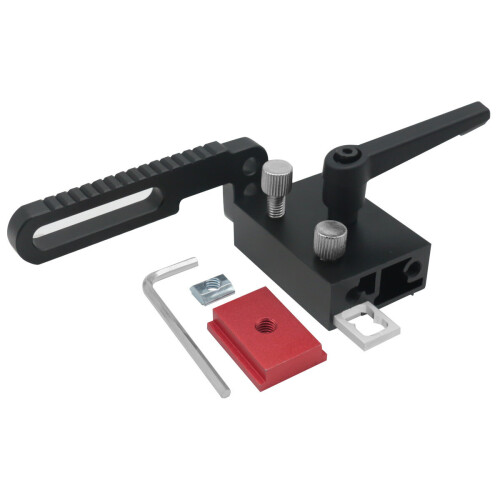 (Black) Adjustable Fence Flip Stop Miter Track Stop Alloy Steel T Slot ...