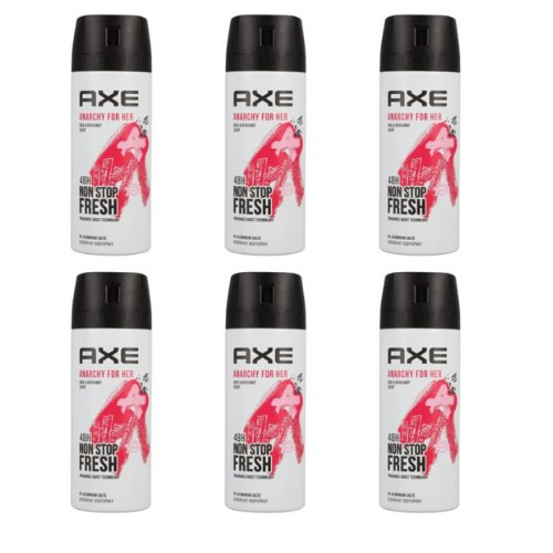 6 x AXE (LYNX) Anarchy For Her 150ml Deodorant Body Spray Free P&P on OnBuy