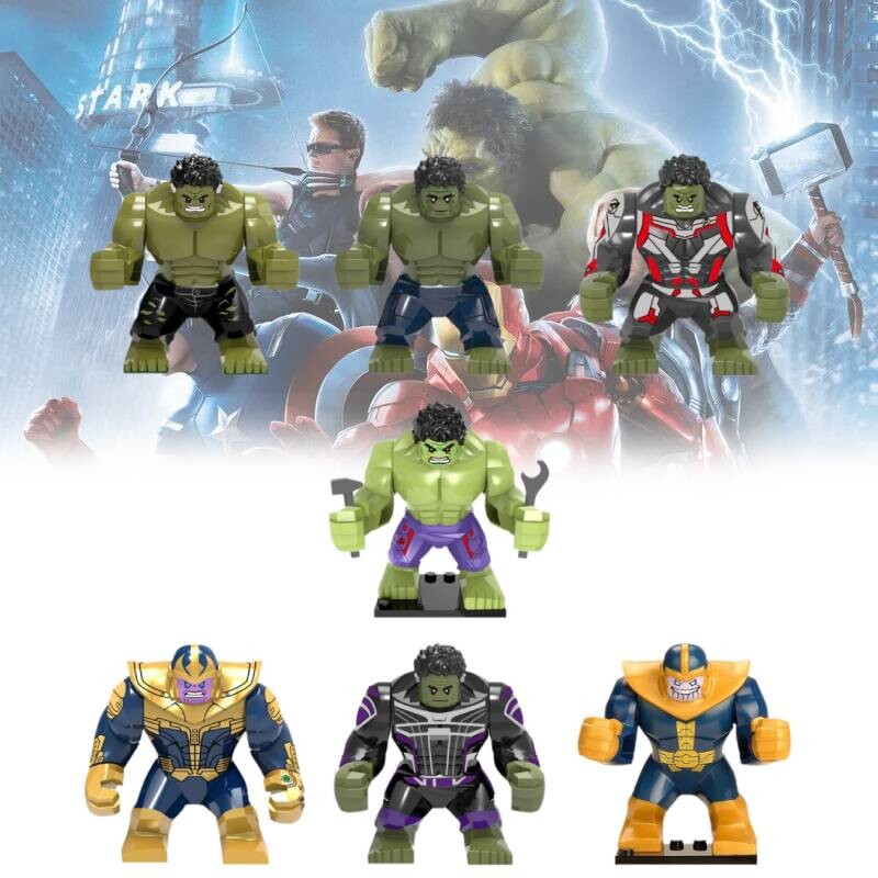 The Avengers Theme Movie Character Toys Doll Thanos Hulk Building Block ...