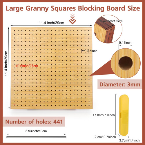 Crochet Blocking Board and Pins Large, Bamboo Blocking Board for ...