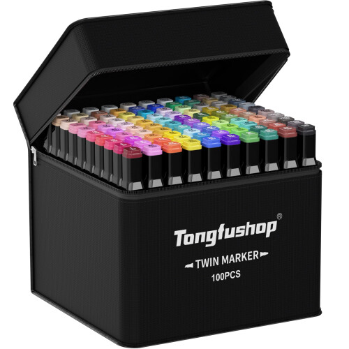 100 Colored Marker Set, Colouring Pens, Marker Set for Kids Adults ...