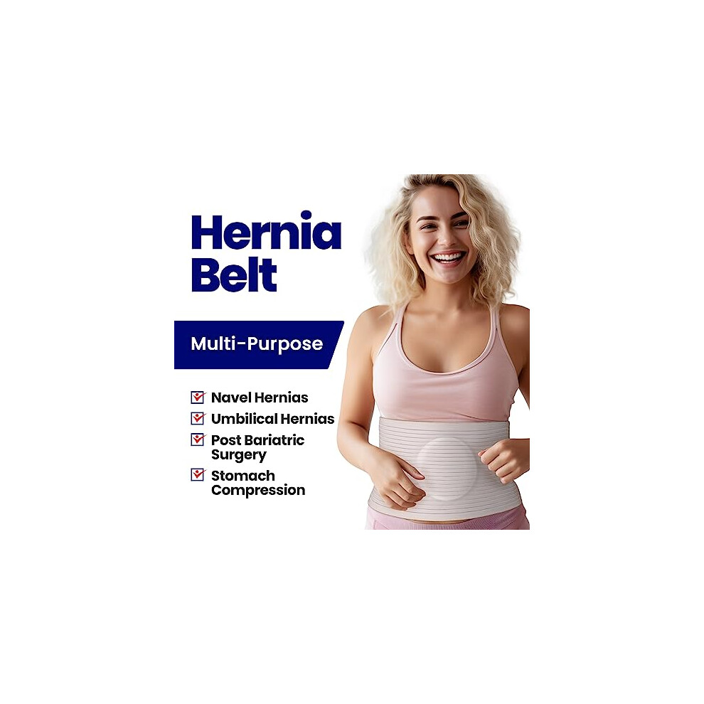 Hernia Belt for Men and Women - Beige Abdominal Binder for Umbilical Hernias & Navel Belly ...