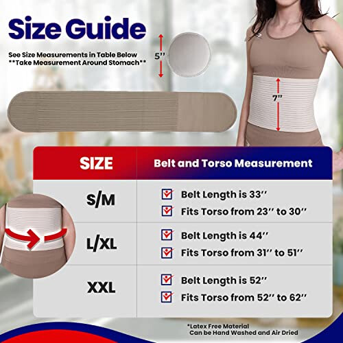 Hernia Belt for Men and Women - Beige Abdominal Binder for Umbilical Hernias & Navel Belly ...