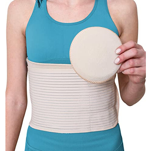 Hernia Belt for Men and Women - Beige Abdominal Binder for Umbilical Hernias & Navel Belly ...