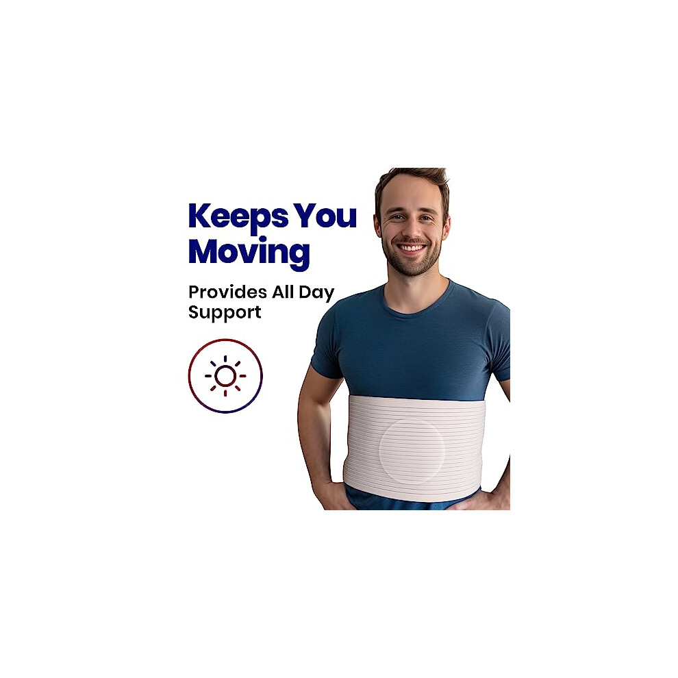 Hernia Belt for Men and Women - Beige Abdominal Binder for Umbilical Hernias & Navel Belly ...